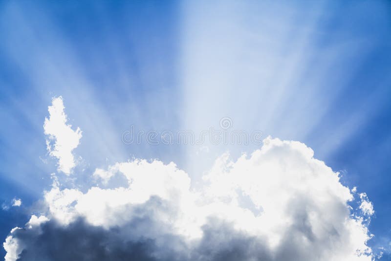 Sun Burst, Surreal Sun Rays with Cloud Stock Photo - Image of freedom ...