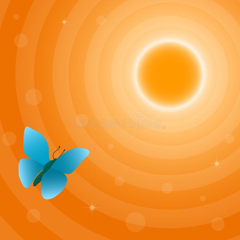 Sun and butterfly stock vector. Illustration of sunlight - 31491264