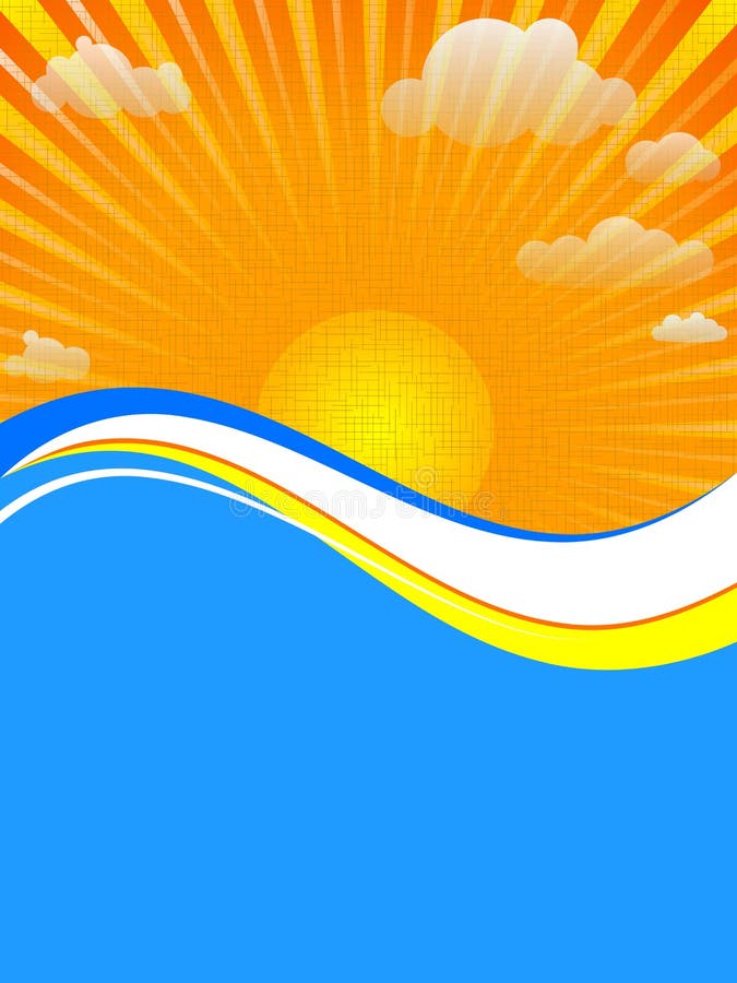 Sun Over Clouds Invitation Card Stock Illustration - Illustration of ...