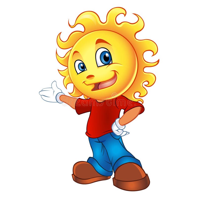 Sun cartoon character stock vector. Illustration of clipart - 69978303