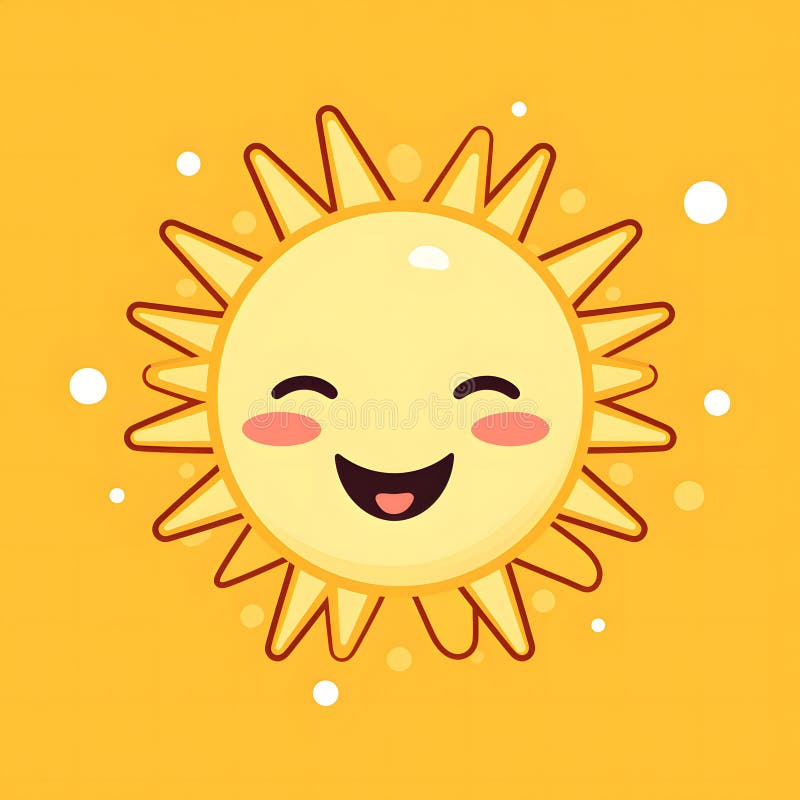 A sun with cartoon face. stock illustration. Illustration of sunlight ...