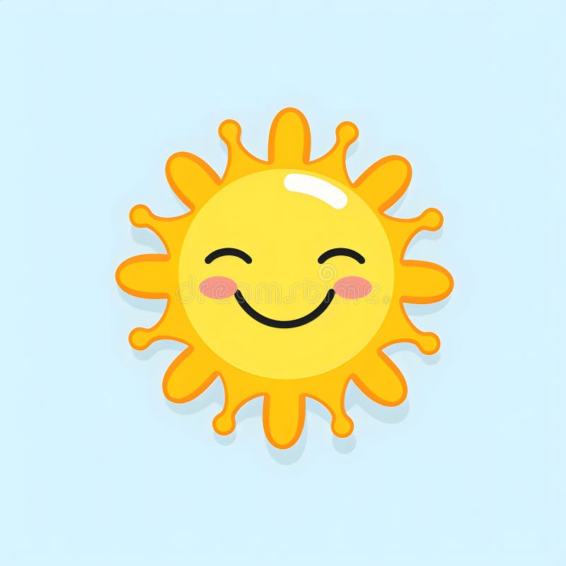 A sun with cartoon face. stock illustration. Illustration of design ...