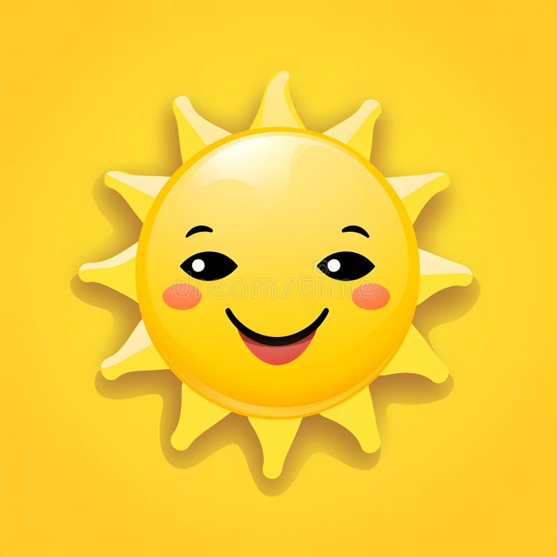 A sun with cartoon face. stock illustration. Illustration of sunshine ...