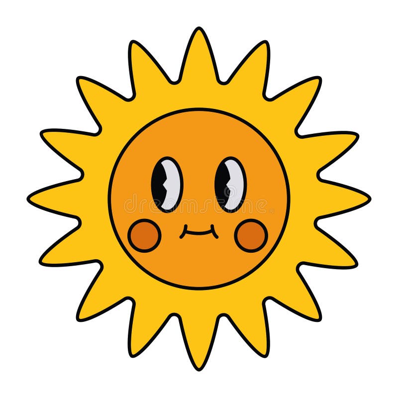 Sun Cartoon Retro Character Stock Vector - Illustration of funny, comic ...