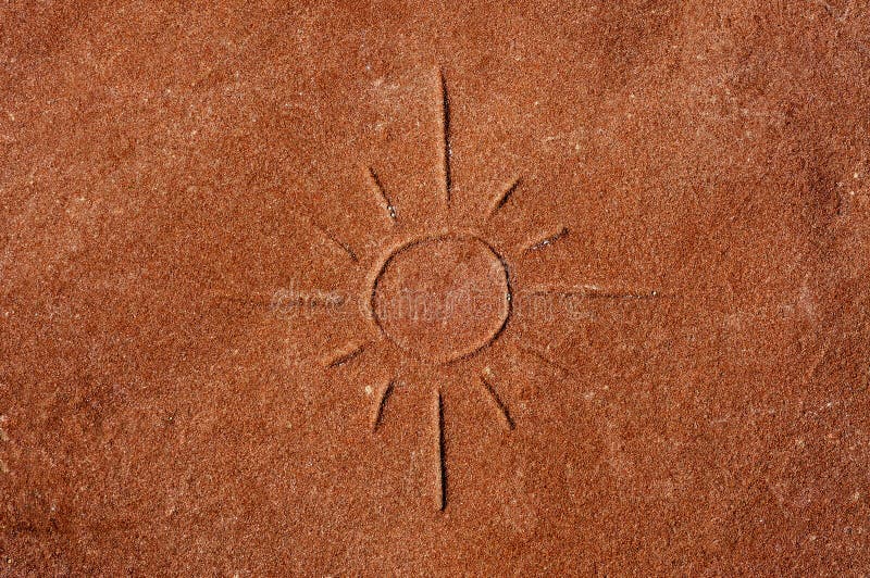 A sun carved on a stone stock photo. Image of rustic - 16893616