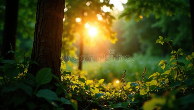 Sun Casting Dappled Light through Tangled Vegetation Dappled Vegetation Light Stock Illustration ...