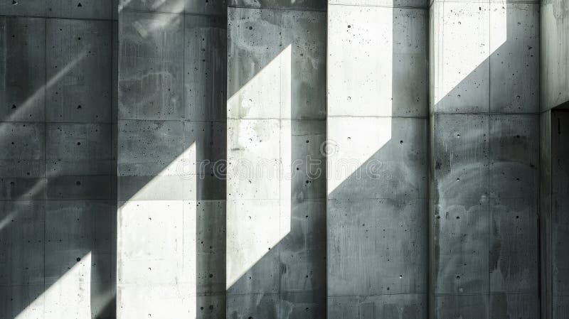 Sun Casting Dramatic Shadows on Vertical Concrete Structures, Rugged ...
