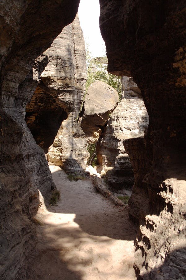 Sun Casting Shadows between Rocks. Stock Photo - Image of gray ...