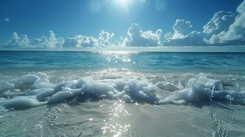 Bright Sun Shining on Beach Water Stock Image - Image of coastal, sunny ...