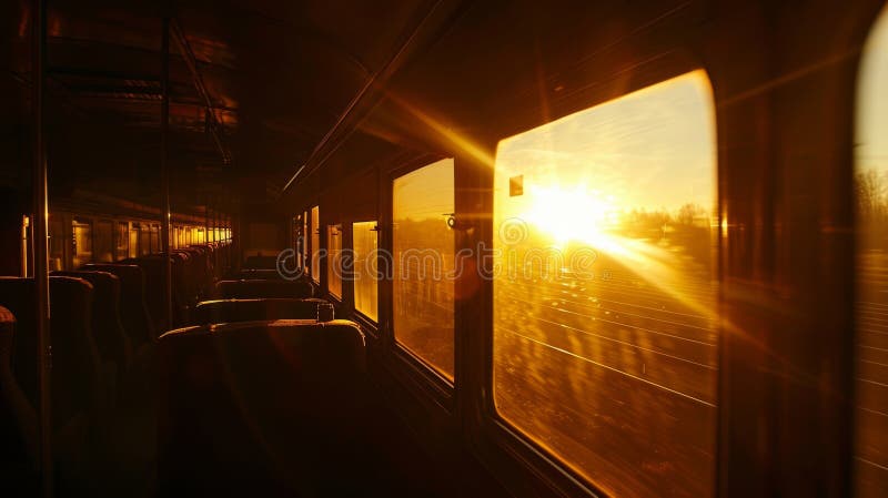 The Sun Casts Its Final Rays Bidding Farewell To the Train Chugging ...