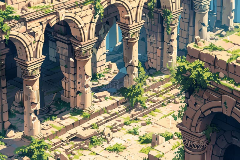 Isometric Ruins Stock Illustrations – 247 Isometric Ruins Stock ...