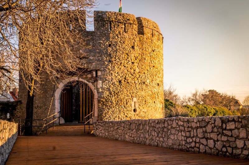 Sun catches the old castle stock photo. Image of side - 106100988