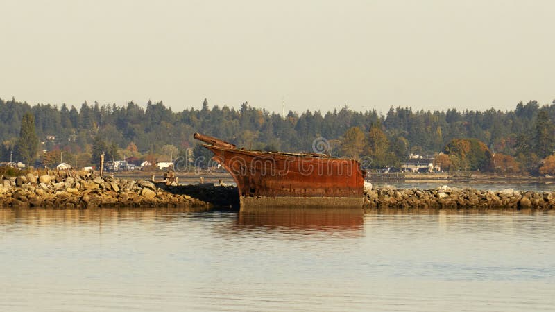 The Sun Catches the Rusty Old Navy Ship Hull that Formerly Was Part of ...