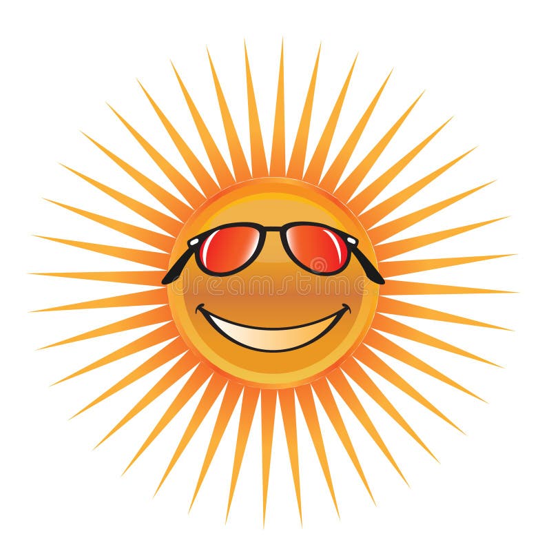 Sun character stock vector. Illustration of cartoon, relaxation - 24096759