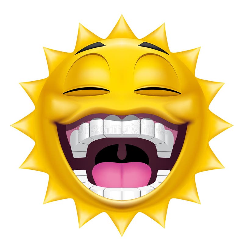 Sun character laughing stock illustration. Illustration of isolated ...