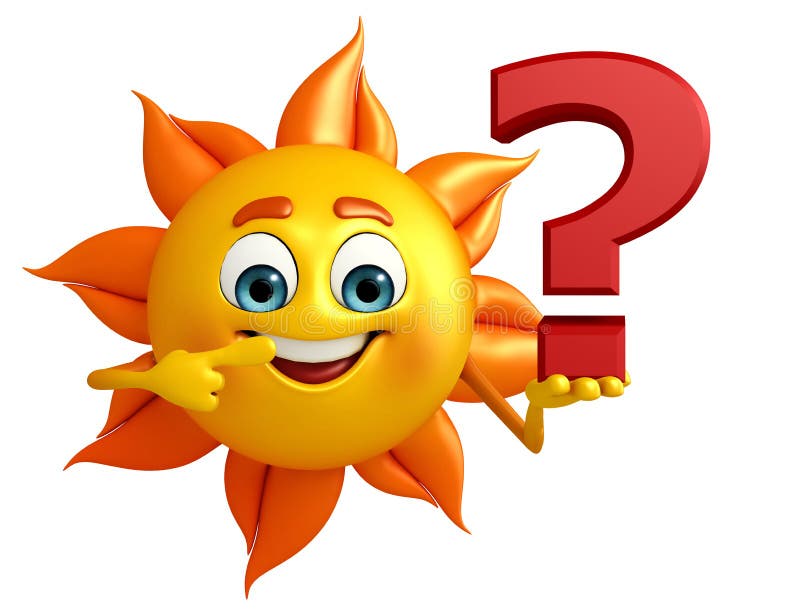 Sun Character With Question Mark Stock Illustration - Illustration of ...