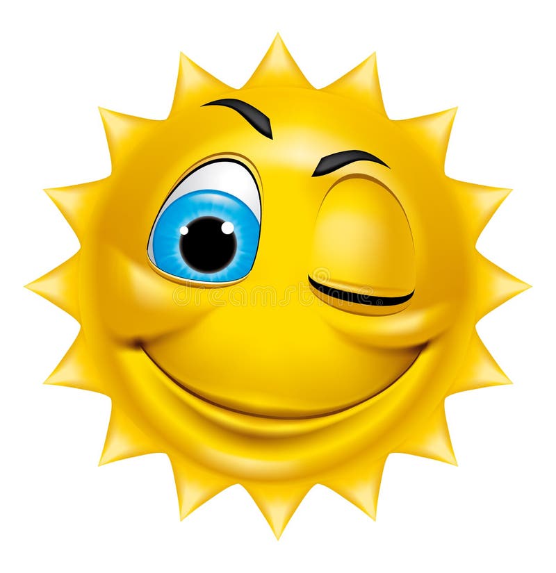 Sun character winking stock illustration. Illustration of smile - 38176967