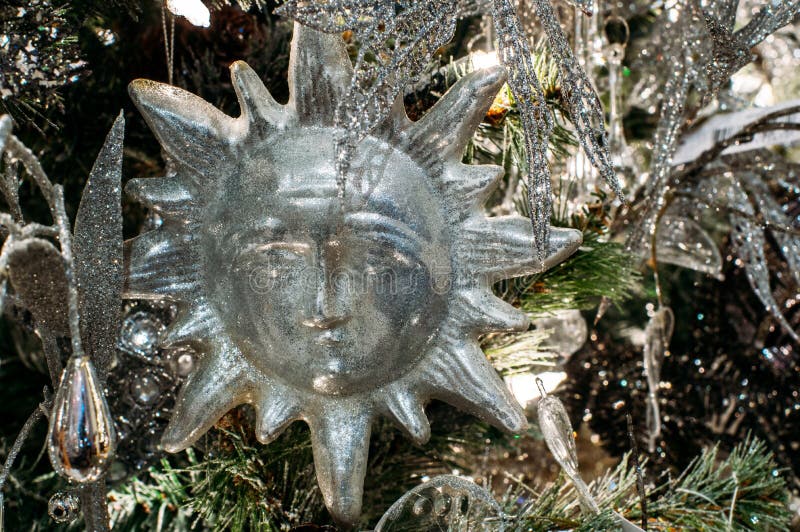 Sun on the christmas tree stock image. Image of cone - 162952527