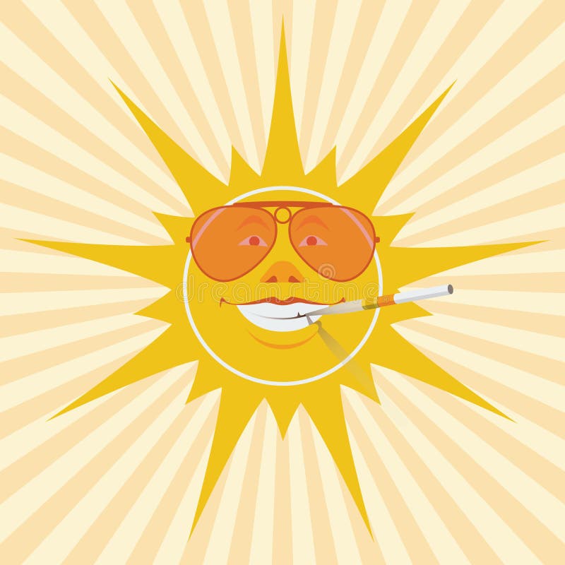 Sun and cigarette stock vector. Illustration of symbol - 50954457