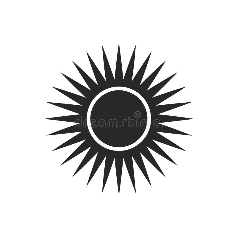 Sun Circle Outline Icon stock illustration. Illustration of rays ...