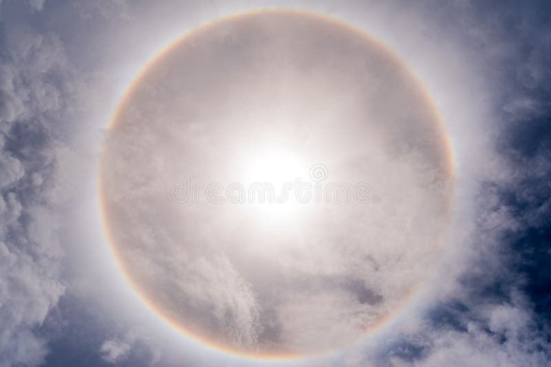 Sun with Circular Rainbow Sun Halo Stock Photo - Image of circle, view ...