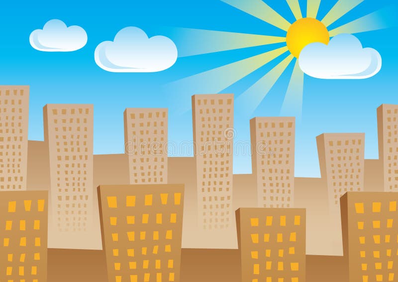 Sun city stock vector. Illustration of quarter, city - 12859518