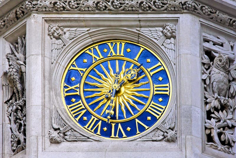 Sun clock stock photo. Image of round, dial, roman, numeral - 15353916