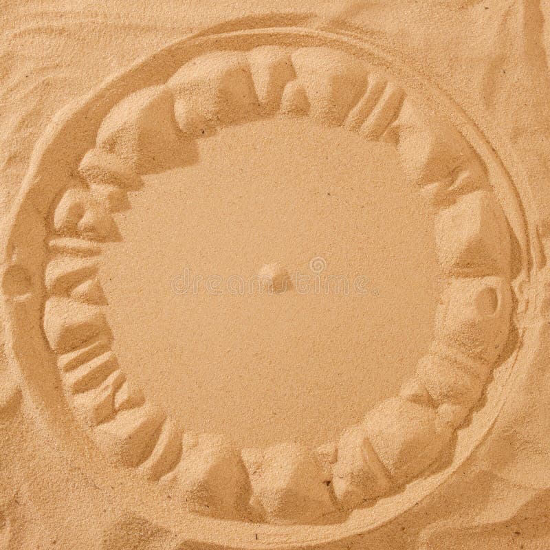 Sun clock on sandy beach stock image. Image of watch - 147749977