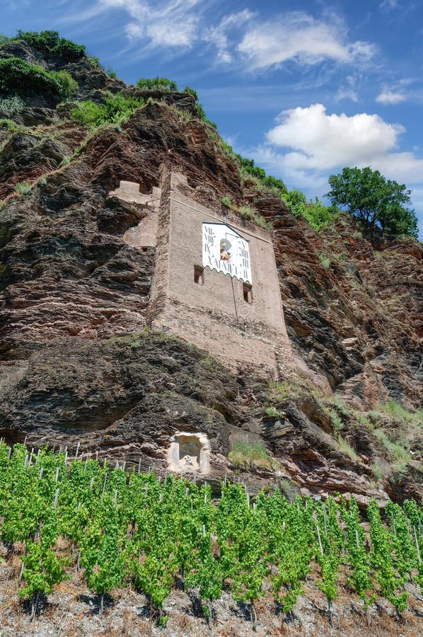 Sun Clock in Vineyard,Urzig,Mosel Valley,Germany Stock Image - Image of ...