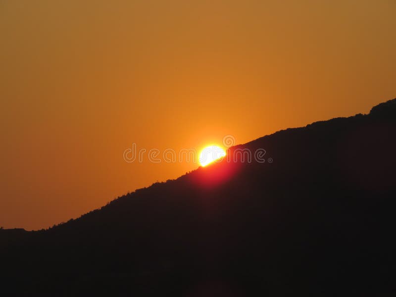 The Sun, Close Up of the Orange Sun Stock Photo - Image of sunset ...