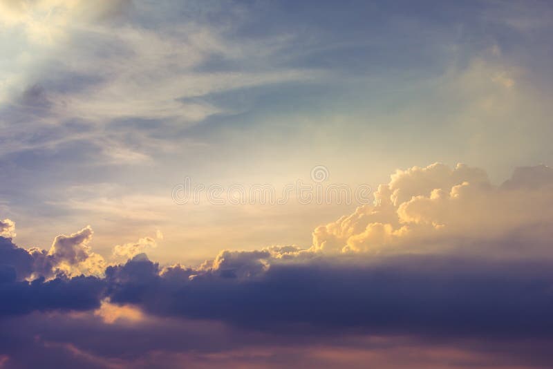 Sun and Cloud Background with a Pastel Colored Stock Image - Image of ...