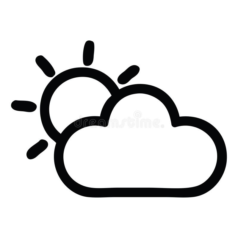 Sun and cloud icon symbol stock vector. Illustration of weather - 150421220