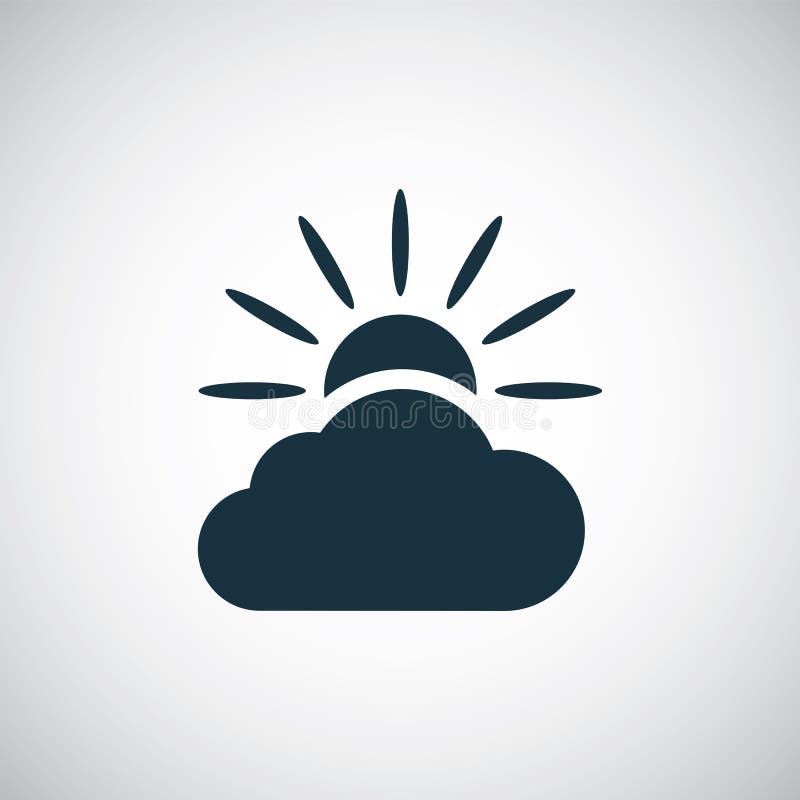 Sun Cloud Icon Simple Flat Element Stock Vector - Illustration of ...