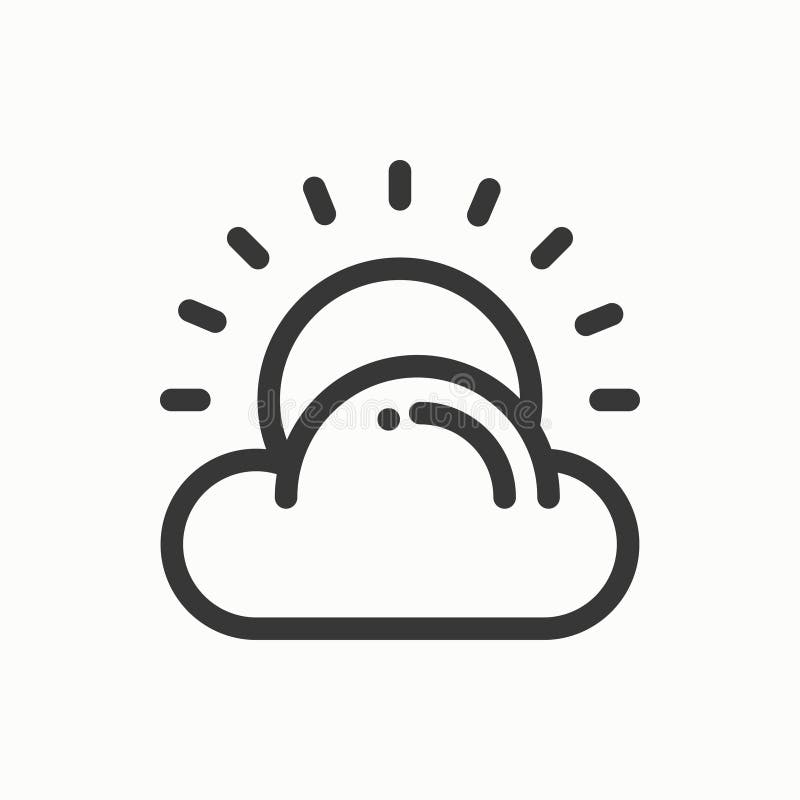 Sun, Cloud Line Simple Icon. Weather Symbols. Meteorology. Forecast ...