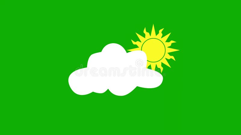 Sun and Cloud Motion Graphics with Green Screen Background Stock Video ...