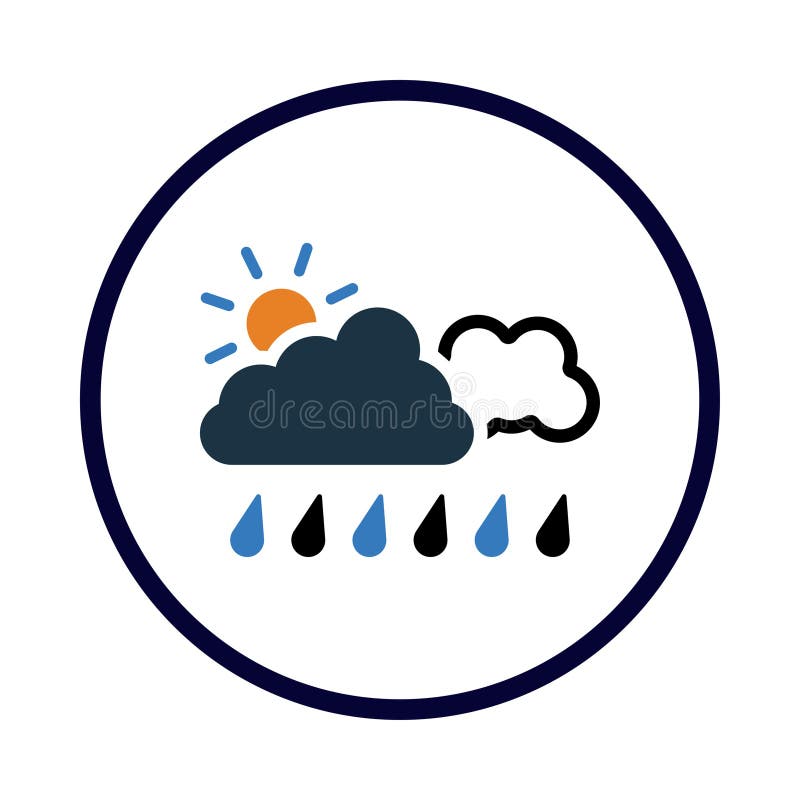 Sun, Cloud, Rain, Weather Icon Stock Vector - Illustration of editable ...