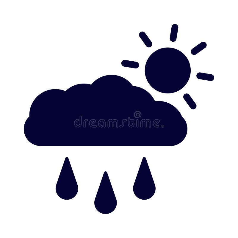 Sun, Cloud, Rain, Weather Icon Stock Vector - Illustration of lightning ...