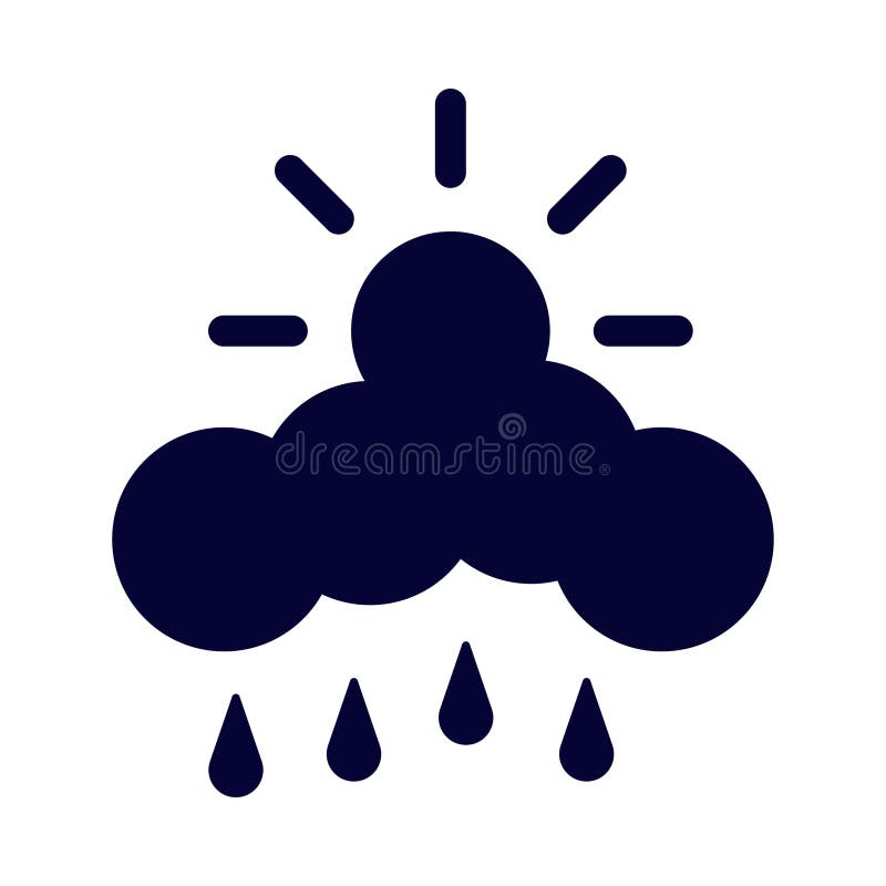Sun, Cloud, Rain, Weather Icon Stock Vector - Illustration of drop ...