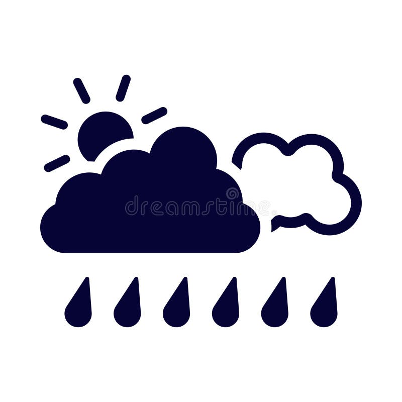 Sun, Cloud, Rain, Weather Icon Stock Vector - Illustration of editable ...