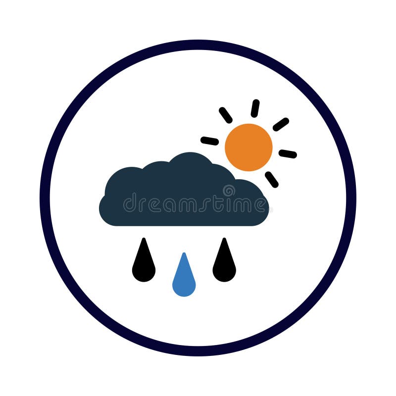 Sun, Cloud, Rain, Weather Icon Stock Vector - Illustration of sport ...
