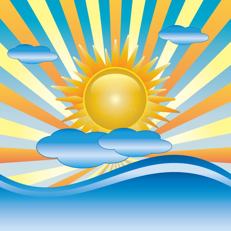 Sun With Cloud Vector Picture. Image: 25532909