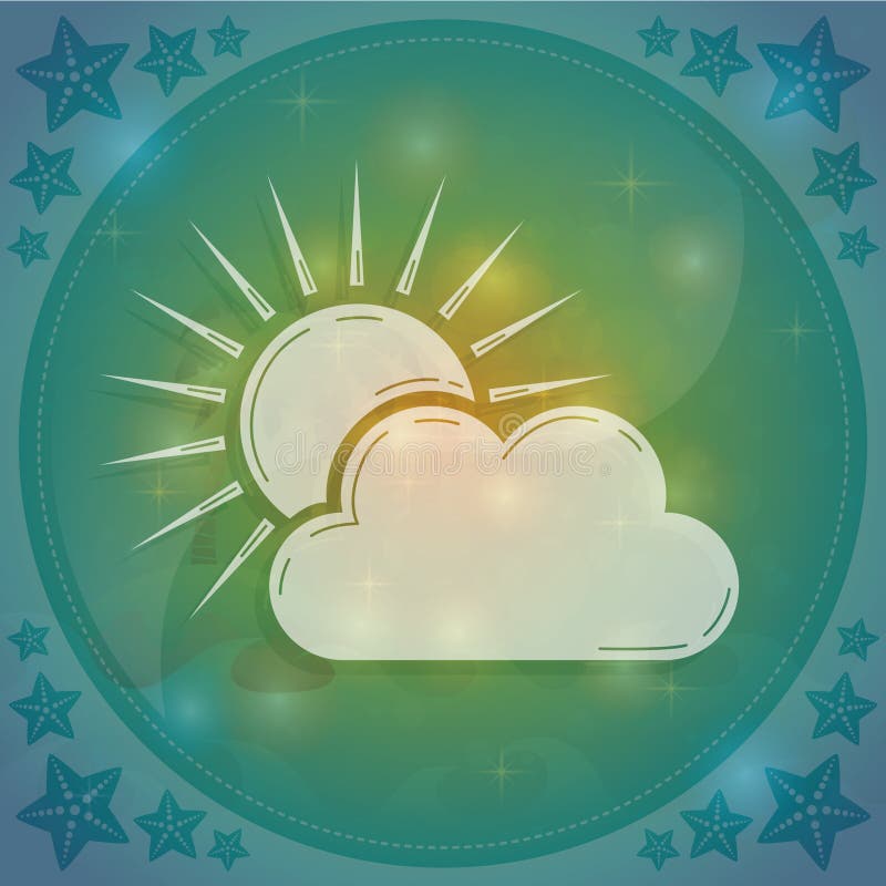 Sun with Cloud. Vector Illustration Decorative Design Stock Vector ...