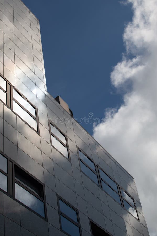 Sun and Clouds Reflecting in Office Building Stock Photo - Image of ...
