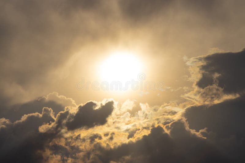 Sun and Clouds in Sepia Toned Stock Image - Image of abstract, dusk ...