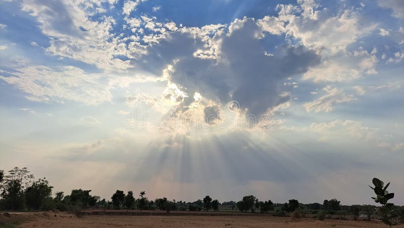 Sun during the Cloudy Sky, and at this Time Amazing Sun Rays Come from ...