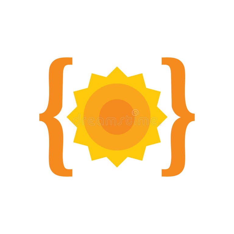 Sun Code Logo Icon Design stock vector. Illustration of creative ...
