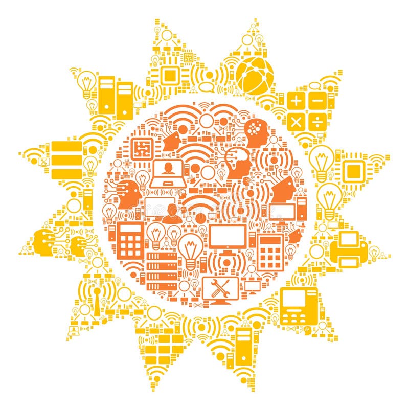 Sun Collage Icon for BigData and Computing Stock Vector - Illustration ...