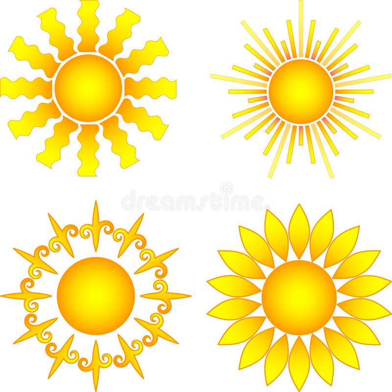 Sun. Vector Logo Template Set. Stock Vector - Illustration of natural ...
