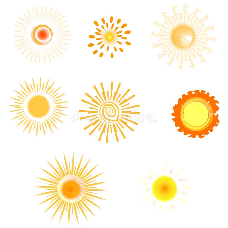 Sun color set stock vector. Illustration of isolated - 92885924
