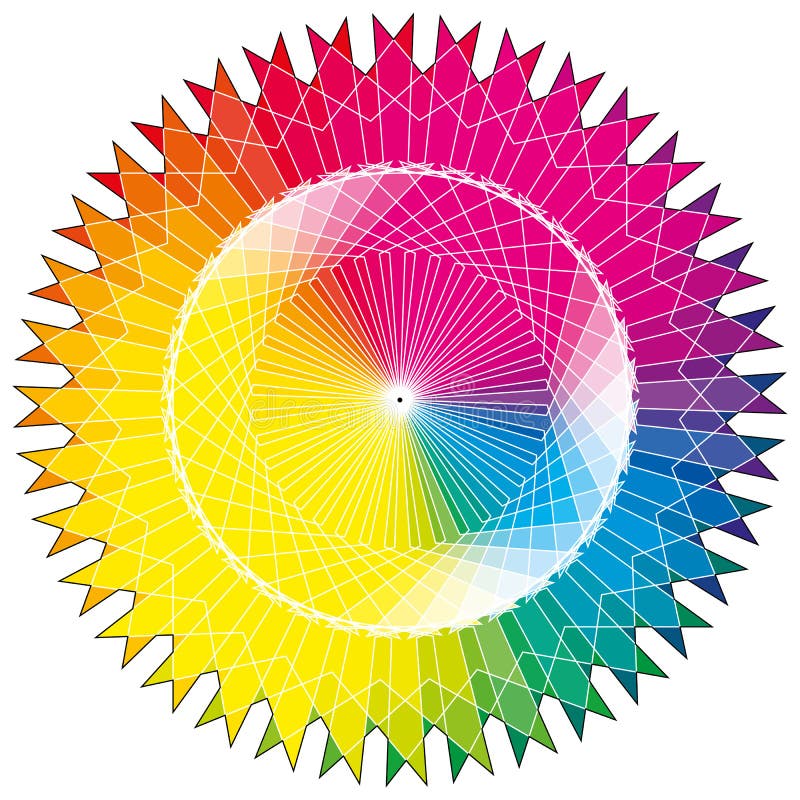 Sun Color Wheel with Pattern Stock Illustration - Illustration of color ...
